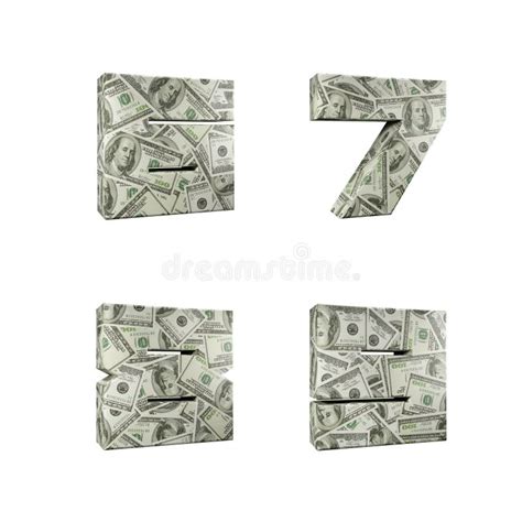 3d Wrapped Around Dollar Banknote Alphabet Digits 6 9 Stock