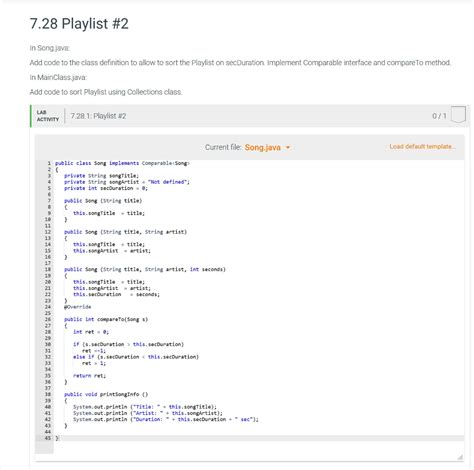 Solved 728 Playlist 2 In Songjava Add Code To The Class