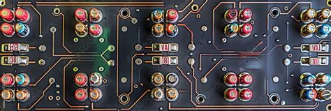 Detailed LM Operational Amplifier Circuit Schematic With Labelled Components Stock Photo