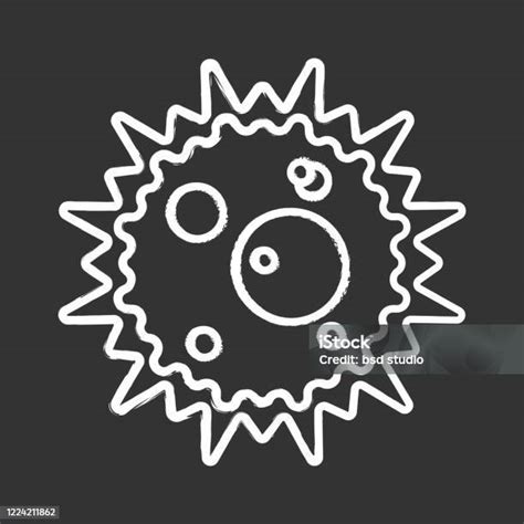 바이러스 감염 분필 아이콘입니다 인플루엔자 미생물 독감 세균 미생물학 질병 질병 의료 의학 및 과학 바이러스 발생 전염성 질환