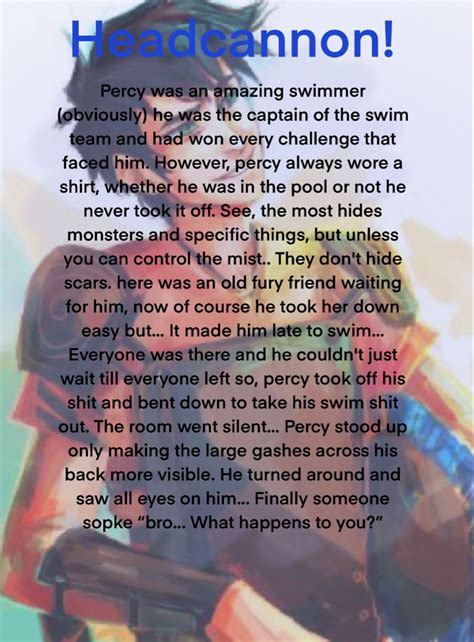 Percy Jackson School Swim Team Head Cannon Percy Jackson Crossover