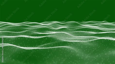 abstract digital dynamic particle waves with light motion lights