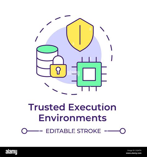 Trusted Execution Environments Multi Color Concept Icon Stock Vector