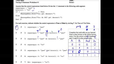 Vb Tracing If Statements Worksheet 1 Youtube Vb Tracing If Statements Worksheet 1 Youtube