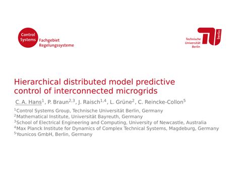 pdf hierarchical distributed model predictive control of