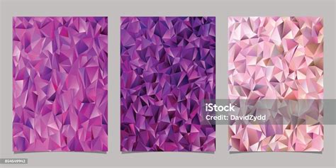Abstract Triangle Mosaic Brochure Cover Template Set Vector Document Background Designs From