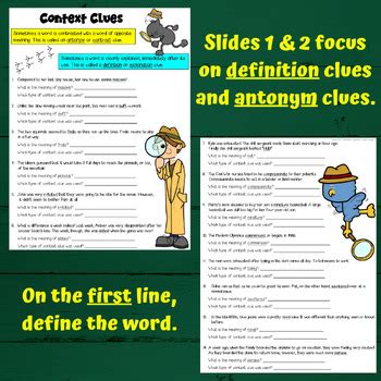 Context Clues Worksheets Using Google Slides By Deb Hanson TpT