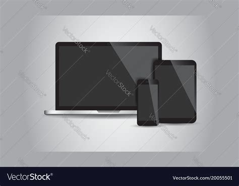 Realistic Device Flat Icons Smartphone Tablet Vector Image
