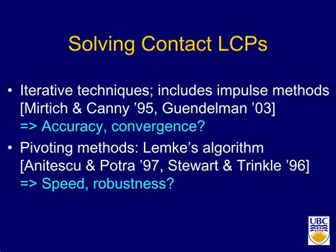 Ppt Fast Implementation Of Lemkes Algorithm For Rigid Body Contact Simulation Powerpoint