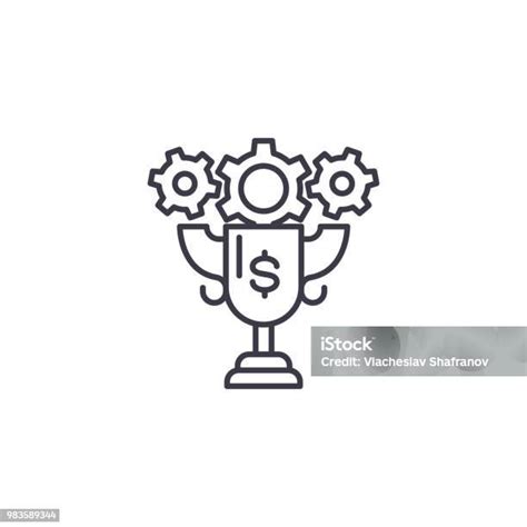 승리 트로피 선형 아이콘 개념입니다 승리 트로피 선 벡터 기호 상징 그림 Championship에 대한 스톡 벡터 아트 및 기타 이미지 Championship 경쟁
