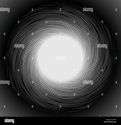 Monochrome Spiral Geometric Rotating Radial Lines Abstract Design Element Stock Vector Image