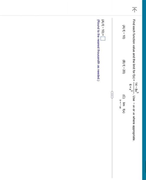 Solved Find Each Function Value And The Limit