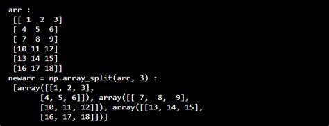 파이썬 Numpy 배열 분할splitting