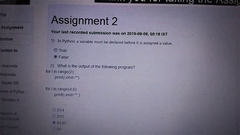 Nptel Joy Of Computing Using Python Week 2 Assignment Quiz Youtube