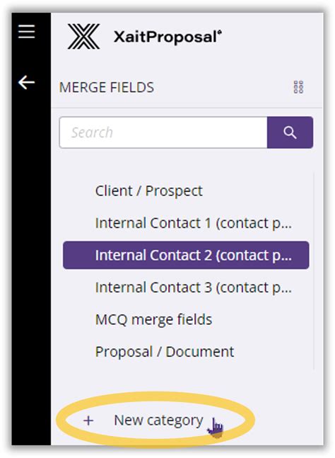 How To Create Or Modify A Merge Field Category Help Center XaitProposal