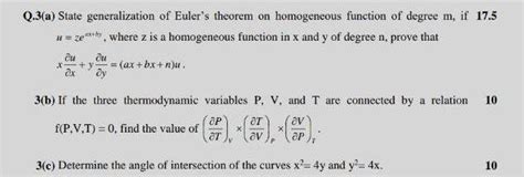 Solved Q A State Generalization Of Euler S Theorem On Chegg
