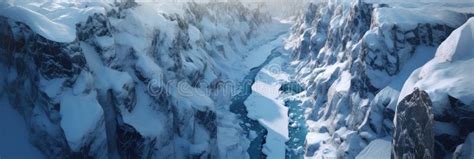 Rocks Covered With Ice Photo Realistic Illustration Generative Ai Stock Illustration