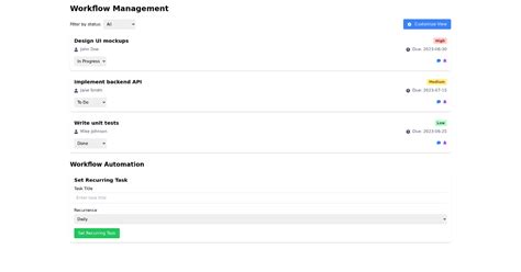 Workflow Management Free React Tailwind Component