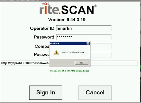error xml file read error ritesoft support