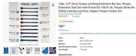Torque Extension Chart