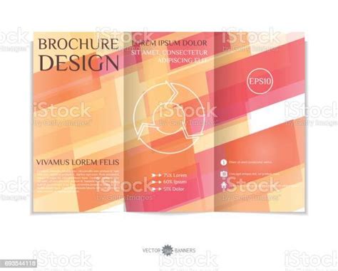 현대 기하학적 배경 가진 3 겹 브로슈어 서식 파일입니다 무작위 라인과 줄무늬 3 겹 전단지 디자인입니다 벡터 일러스트입니다 3가지 개체에 대한 스톡 벡터 아트 및 기타