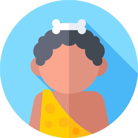 Caveman Flat Circular Flat Icon