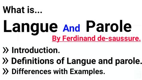 What is langue and parole? #Difference_between_langue_and_parole # ...