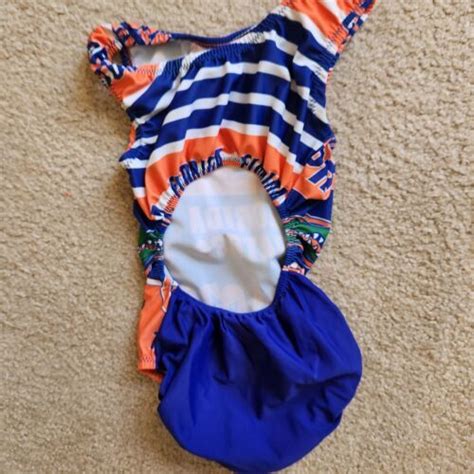 Girls Youth Orange Florida Gators Leotard Sz 8 4716434132