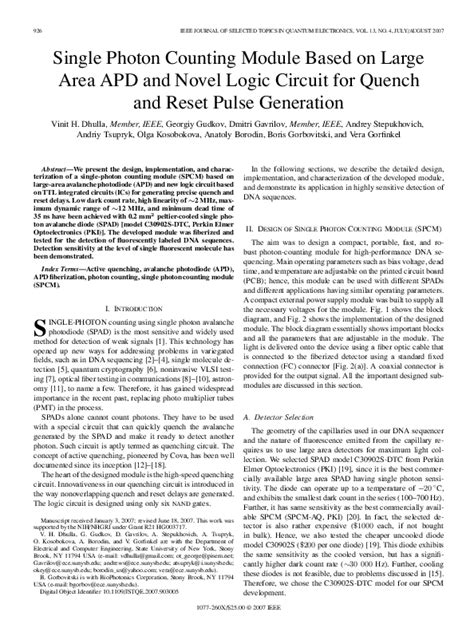 pdf single photon counting module based on large area apd and novel