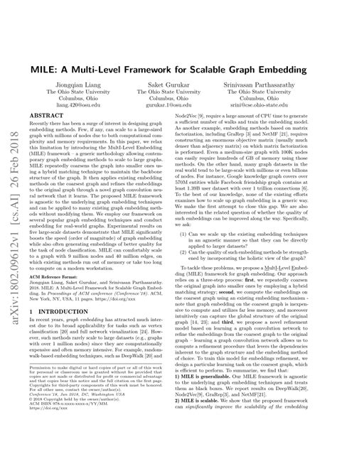 Pdf Mile A Multi Level Framework For Scalable Graph Embedding