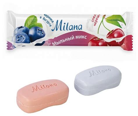 Grass Мыло кусковое Milana Мыльный микс черника в йогурте и спелая ...