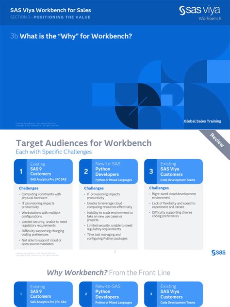 3b What Is The Why For Workbench Summary Pdf Sas Software Analytics