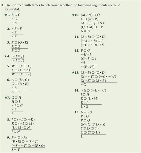 Solved 212 Ii Use Indirect Truth Tables To Determine
