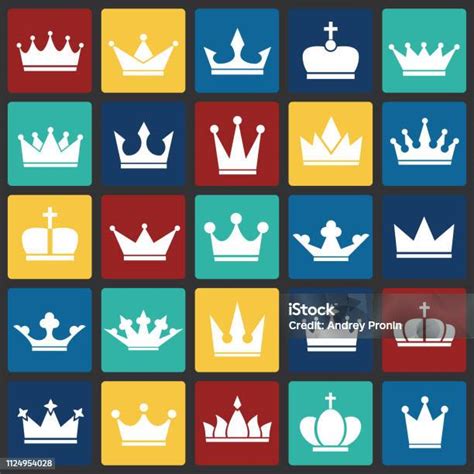 크라운 색상 사각형 배경 그래픽 및 웹 디자인 현대 간단한 벡터 기호에 대 한 설정 인터넷 개념입니다 웹사이트 디자인 웹 버튼