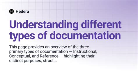 Understanding Different Types Of Documentation Hedera