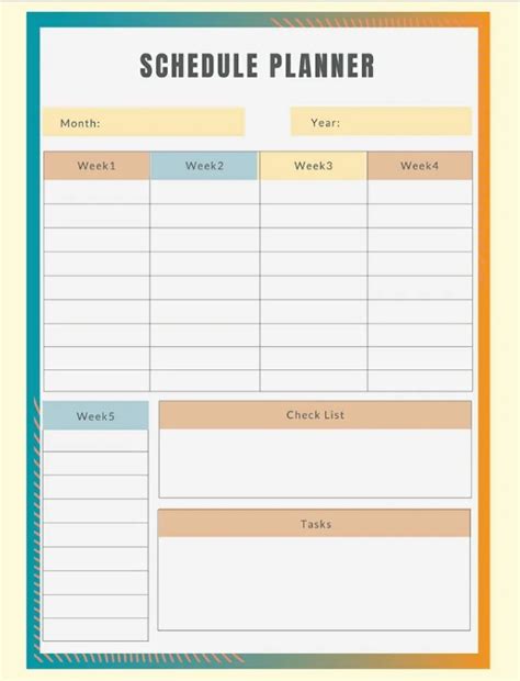Weekly Task Schedule Planner Purple Hood Adventures