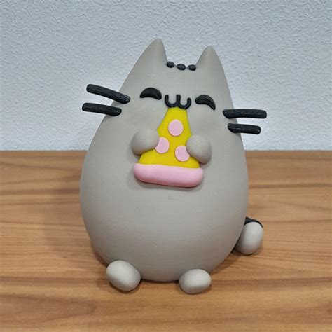 🍕 Leonardz3d Pusheen Eating Pizza・archivo Stl Para Impresión 3d・cults