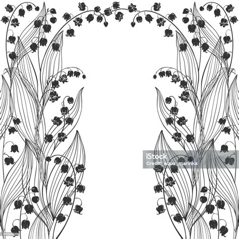 꽃 배경 릴리 밸리의와 텍스트에 대 한 장소 흰색 바탕에 벡터 그림입니다 초대장 인사말 카드 또는 디자인에 대 한 요소 은방울꽃에 대한 스톡 벡터 아트 및 기타 이미지