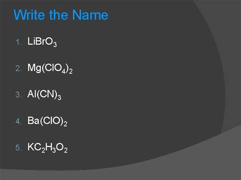 Iv Polyatomic Ions Recall Use The Crisscross Method