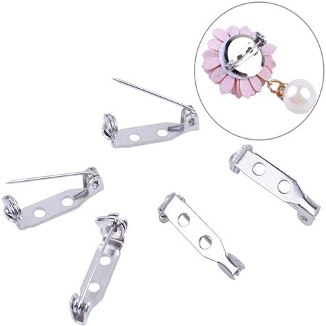 Silver Bar Pins Brooch Clasp Pin Backs Safety Pin For Name Tags Back