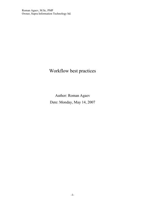 Workflow Usage Best Practices 1226349559334573 8 Pdf Workflow