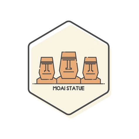 모아이 동상 개요 아이콘 랜드마크 부활절 섬 랜드마크 건물 라인 벡터 일러스트 레이 션 모아이 조각상 표지 상 Png 일러스트 및 벡터 에 대한 무료 다운로드
