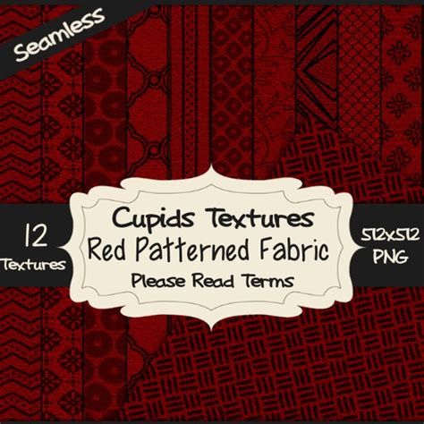 Second Life Marketplace Cupids Textures 12 Red Patterned Fabric