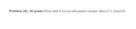 solved problem 6 10 points prove that if n is an odd