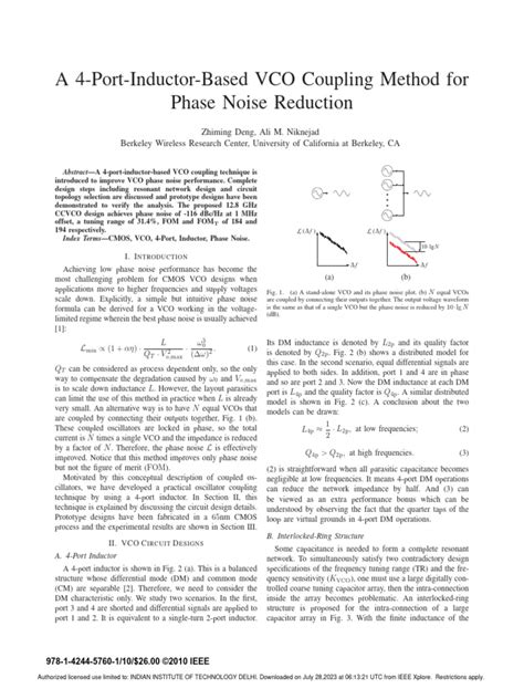 A4 Port Inductor Basedvcocouplingmethodforphasenoisereduction Pdf Inductance Inductor