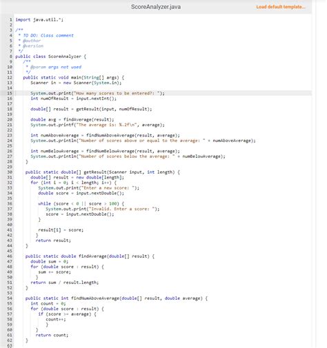 ScoreAnalyzer Java Load Defaul Mport Java Util Chegg