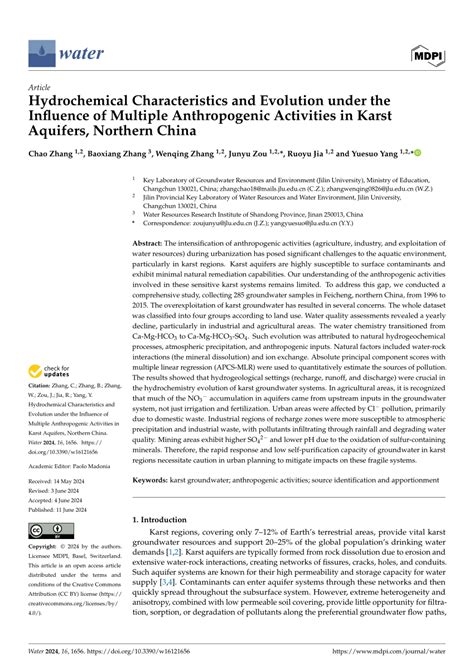 Pdf Hydrochemical Characteristics And Evolution Under The Influence