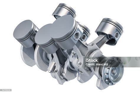 V6 엔진 피스톤 3d 렌더링에 고립 된 흰색 배경 V6에 대한 스톡 사진 및 기타 이미지 V6 크랭크축 3차원 형태 Istock