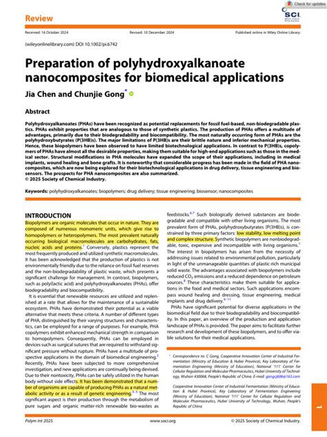Polymer International 2025 Chen Preparation Of Polyhydroxyalkanoate Nanocomposites For