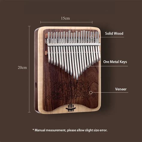 Kalimba Thumb Piano 21 Keys Black Walnut And Maple From Ddmyearth